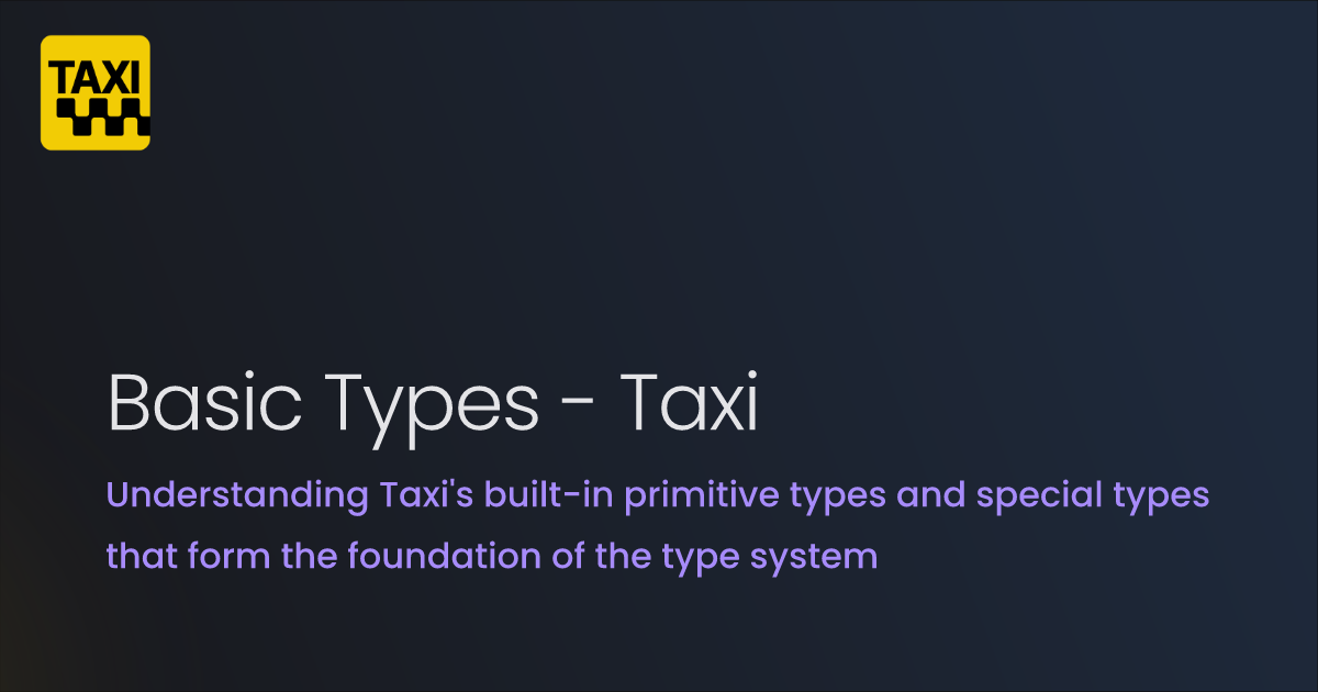 Basic Types - Taxi